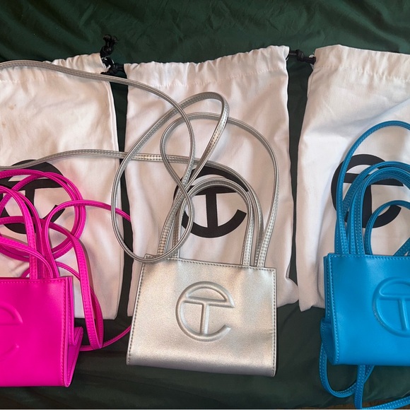 Telfar | Bags | Telfar Mini Bags In Pink Silver And Blue | Poshmark